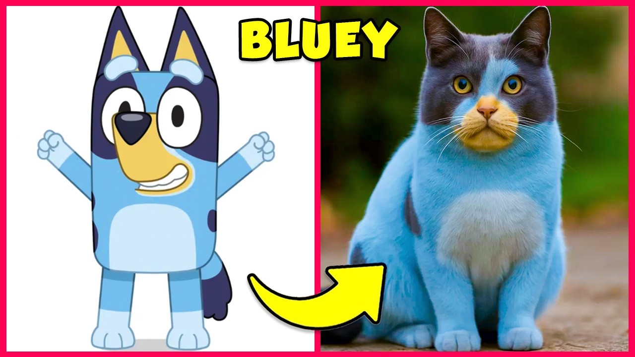 How Bluey Characters Look as CATS 💙😾 + Guess the Voice! 🔊 Bluey, Bingo ...