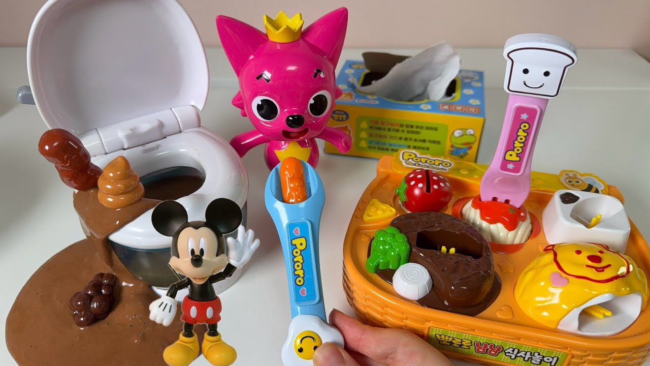 [Toy asmr] Pinkfong Eating and Potty Training with Mickey Mouse💩미키마우스 ...