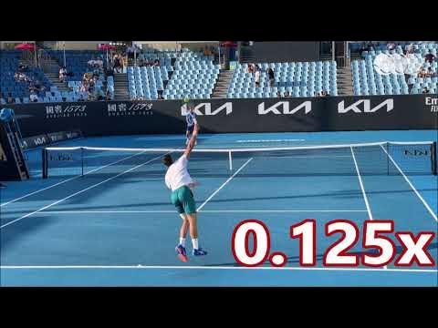 Novak Djokovic AO2023 Serve Deuce Court Slow Motion - YouTube