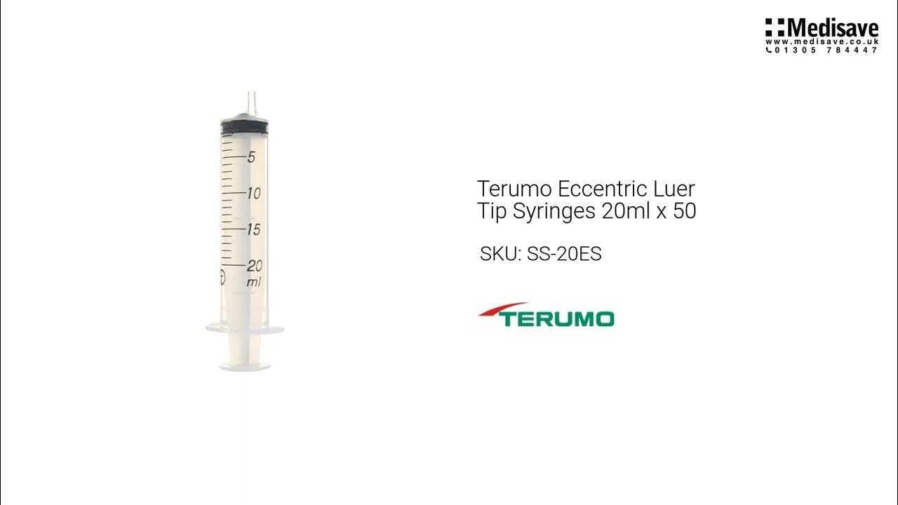 Terumo Eccentric Luer Tip Syringes 20ml x 50 SS 20ES - YouTube