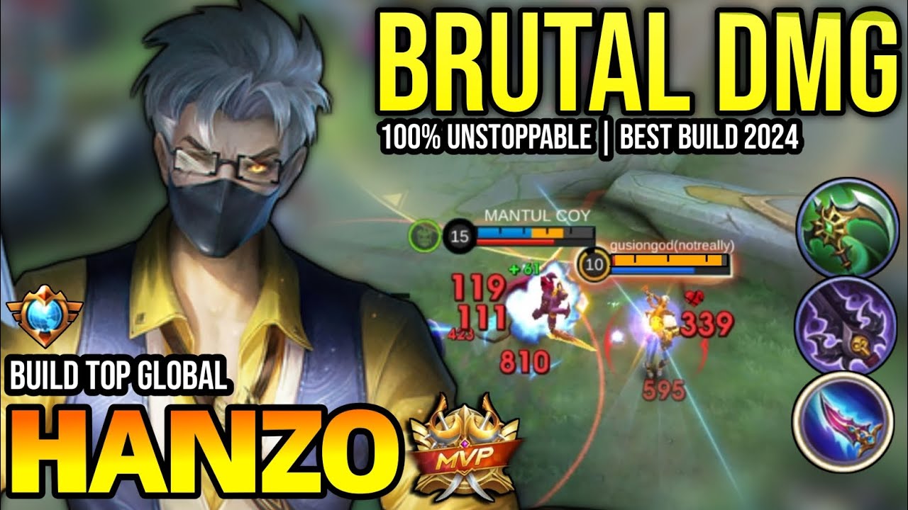 HANZO BEST BUILD 2024 | BUILD TOP GLOBAL HANZO GAMEPLAY | MOBILE ...