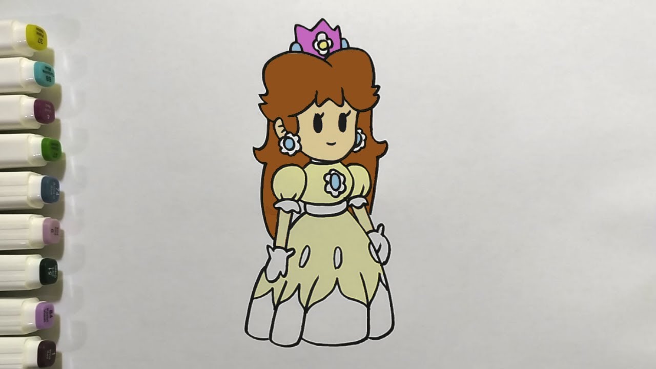 How to Draw PRINCESS DAISY | SUPER MARIO - YouTube