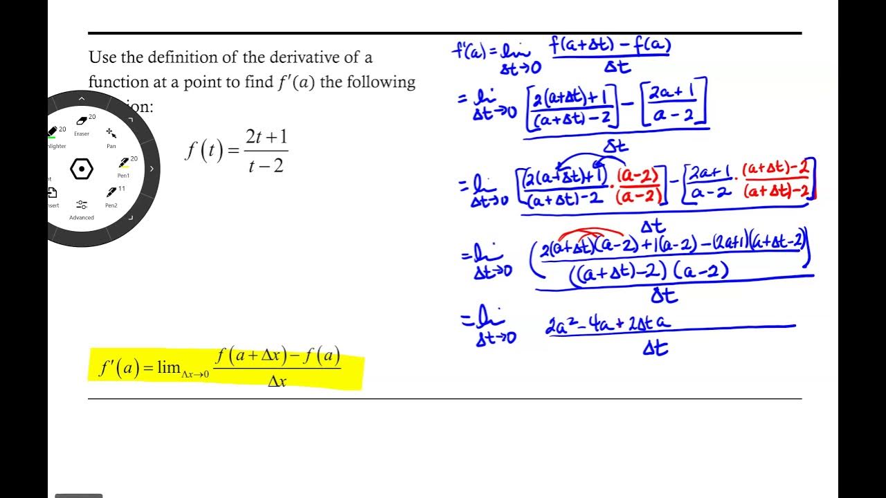 Use The Limit Definition Of Derivative Of A Function At A Point