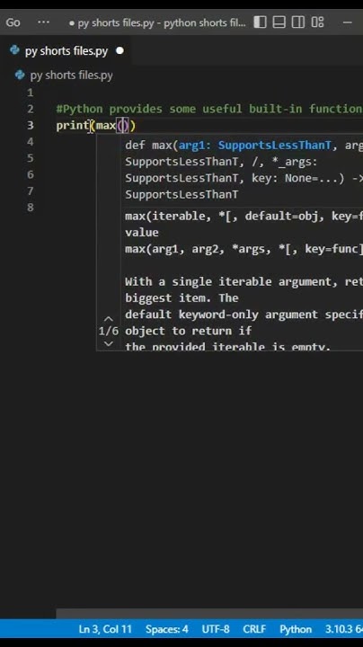 Built In Function😗💂‍♂️ Python Pythonforbeginners Pythoncode Pythonshorts Code Youtube