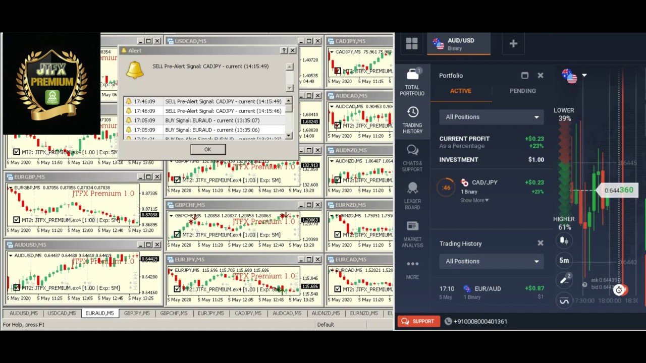 JTFX Premium Binary options MT4 indicator - Running Live - YouTube