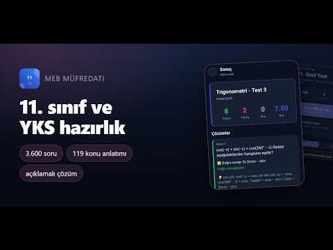 11. Sınıf Test — 10 dersin tamamı, 3.600 soru, ücretsiz
