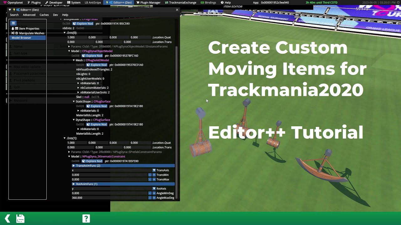 Creating New Moving Items in Trackmania2020 - Editor++ Tutorial - YouTube