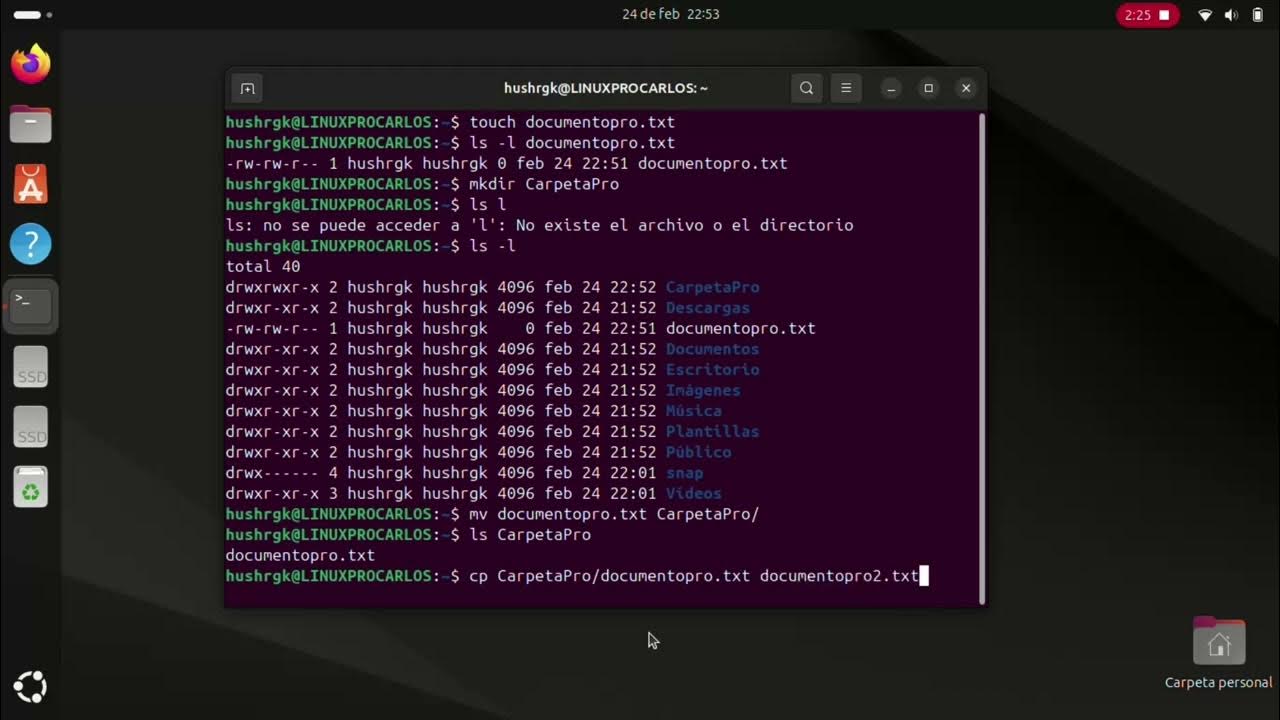 Configuración permisos, archivos y red LInux Terminal - YouTube