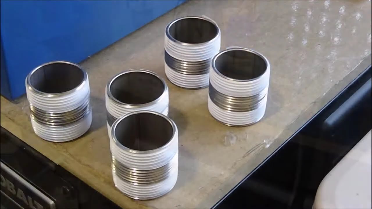 Thred Taper wrapping pipe nipples 1 inch NPT - YouTube
