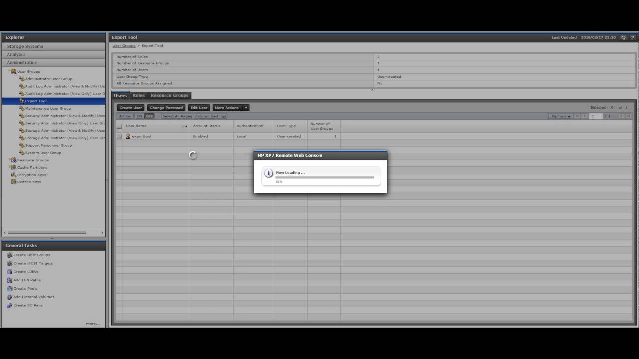 Adding a new user (Storage Administrator View Only) on HDS VSP/G Series ...