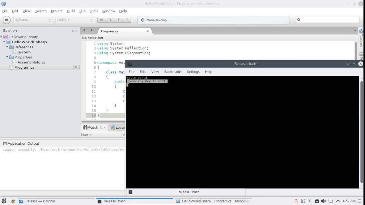 Monodevelopc To Keep Console Open With Readkey Youtube 2757