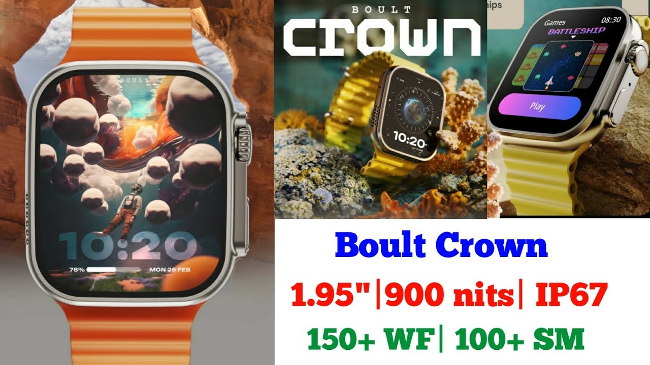 Boult Crown Smartwatch | 1.95" boult smartwatch | boult crown # ...