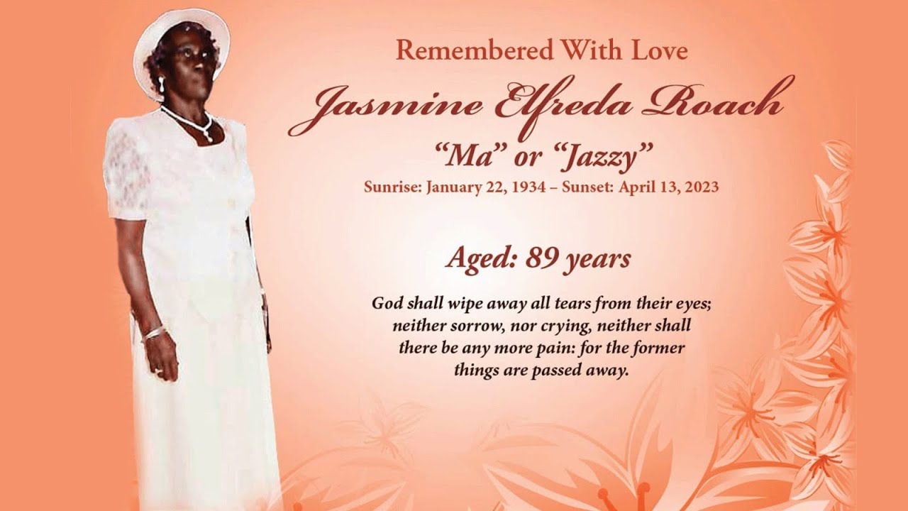 Celebrating the Life of Jasmine Elfreda Roach - YouTube