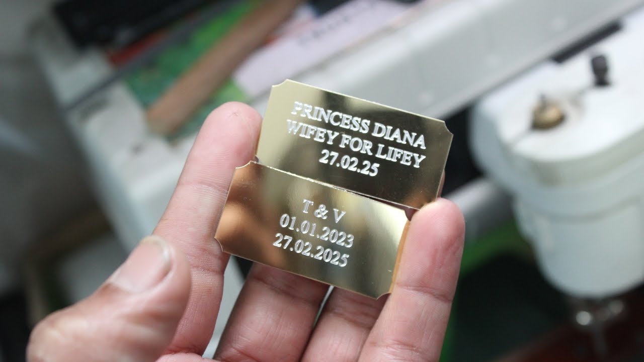Custom Engraving 2 x Gold Plates with Text Engraved - YouTube