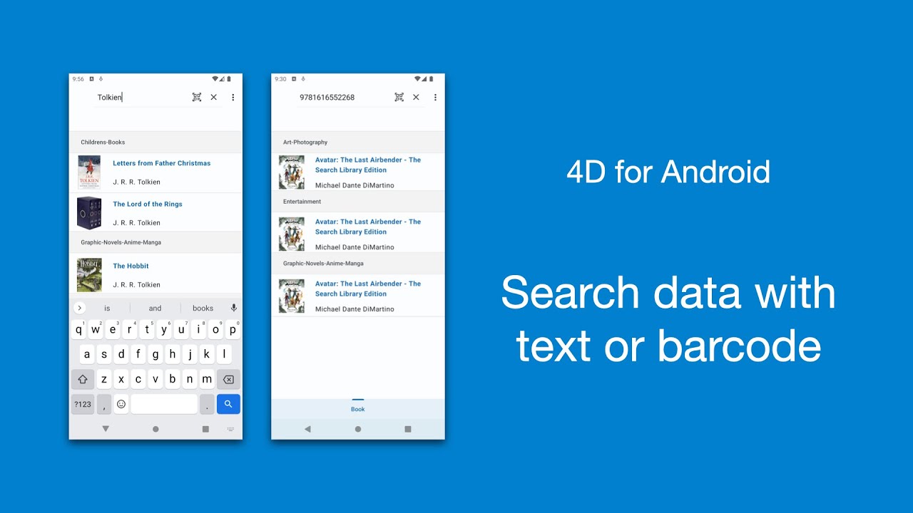 4D for Android - Search data with text or barcode - YouTube
