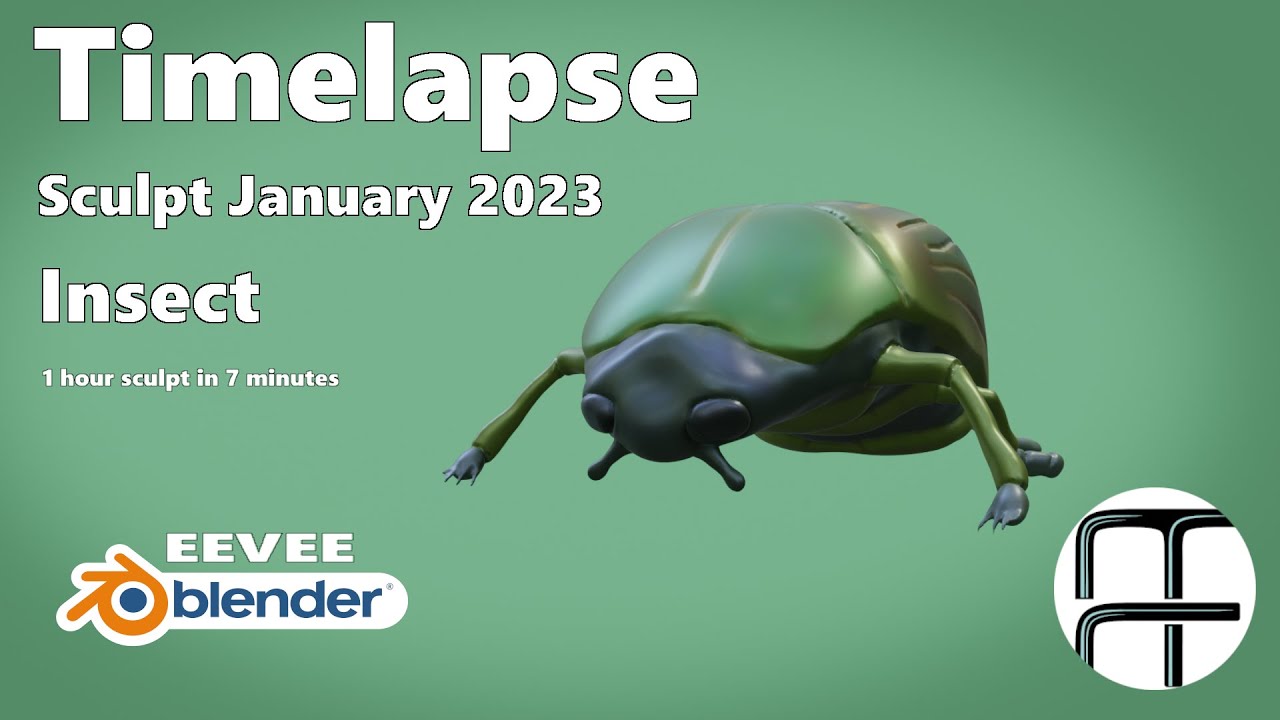 Insect - Blender Sculpt January - 1 Hour in 7 MINUTES - YouTube