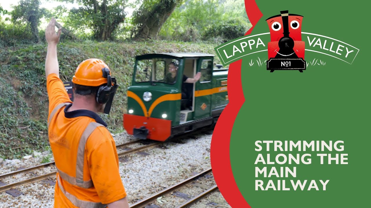 Strimming along the main railway at Lappa Valley - YouTube
