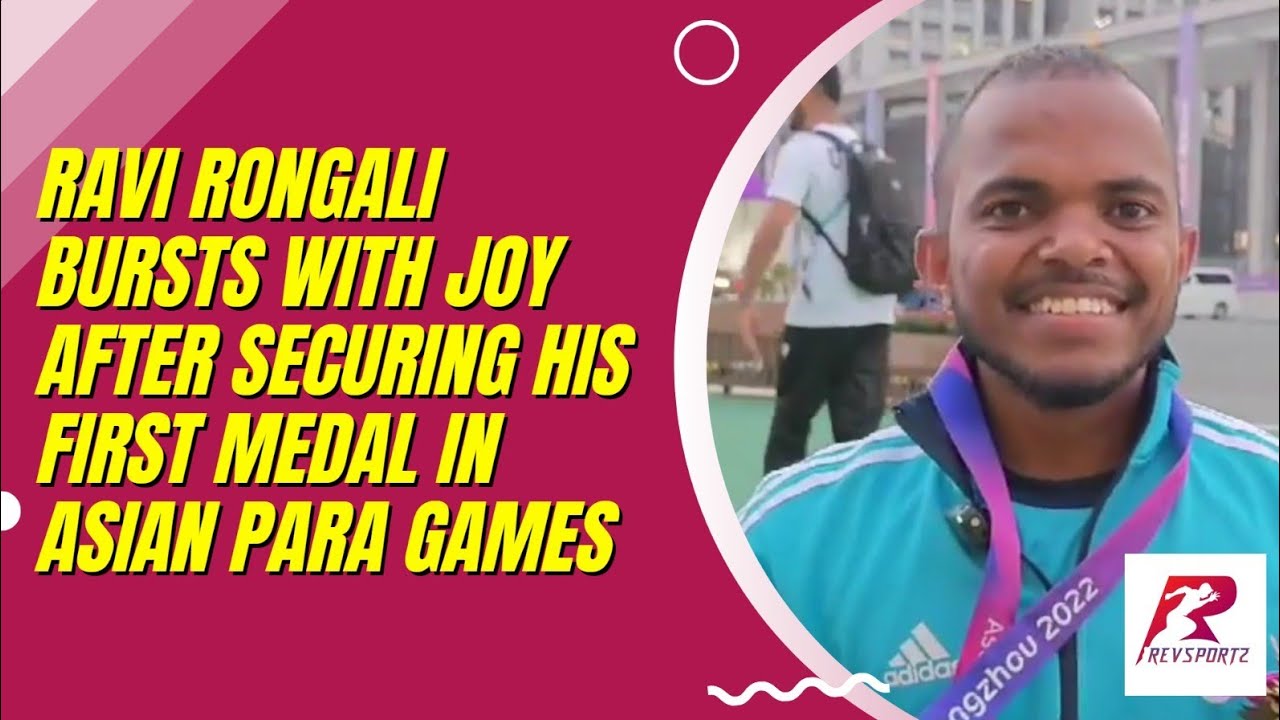 Ravi Rongali bursts with joy after securing his first medal in # ...
