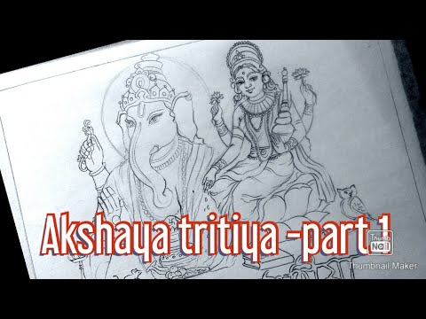 Akshaya tritiya drawing part 1 | Akshaya tritiya Watercolor painting ...