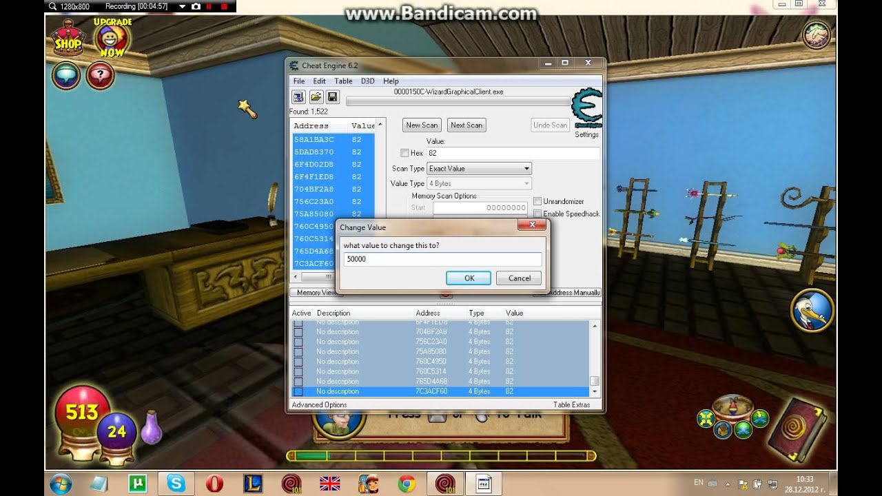 Cheat engine on wizard101 - YouTube