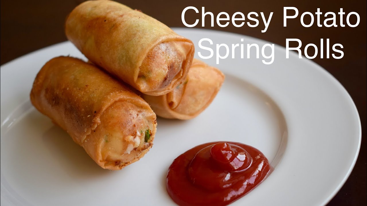 Cheesy Potato Spring Roll | Special Evening Snack Recipe | English ...