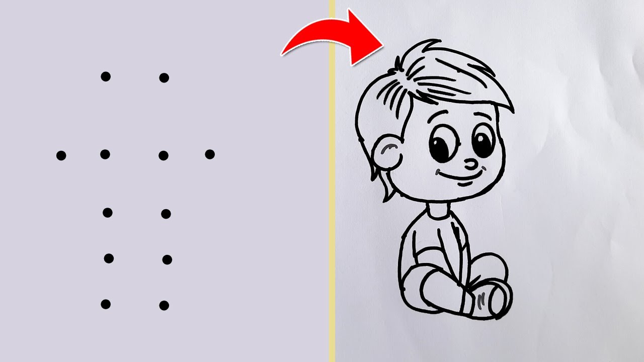 Simple and Easy Boy dos drawing Step by step for beginners | Rangoli ...