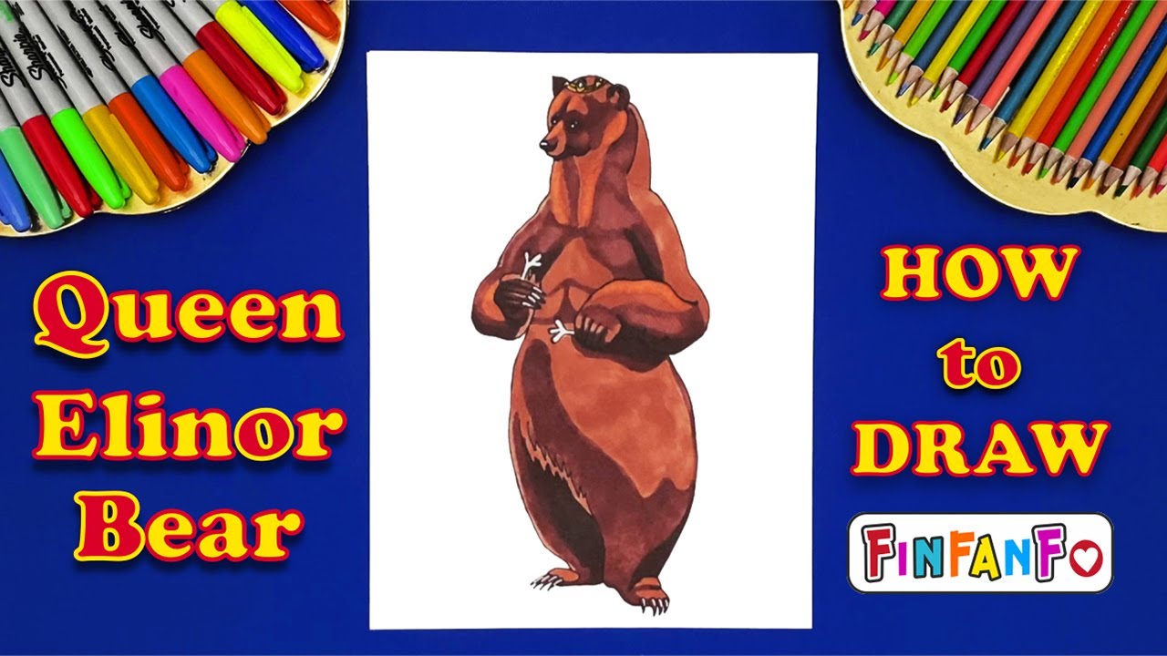 How to draw a Bear I Queen Elinor I Brave I Draw Disney characters ...