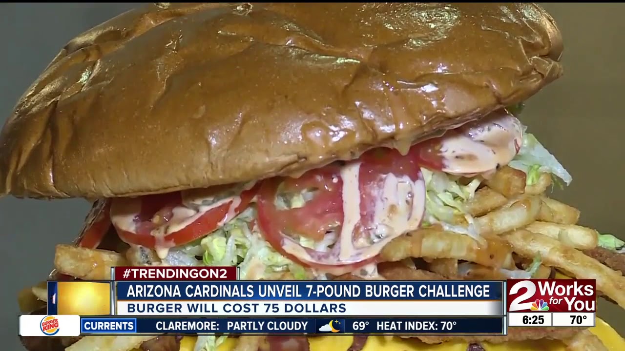 Arizona Cardinals unveil 7 lb. burger - YouTube