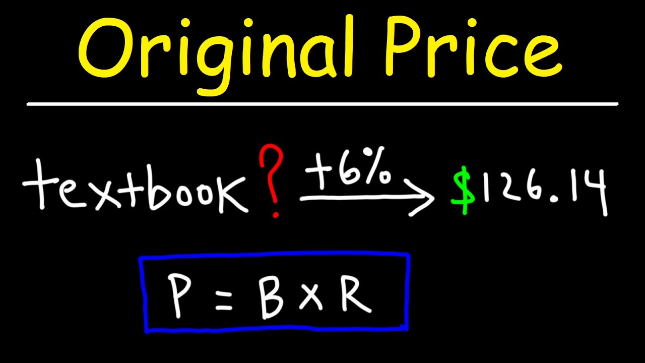 How to Find the Original Price of a Textbook Given the Sales Tax - GED ...