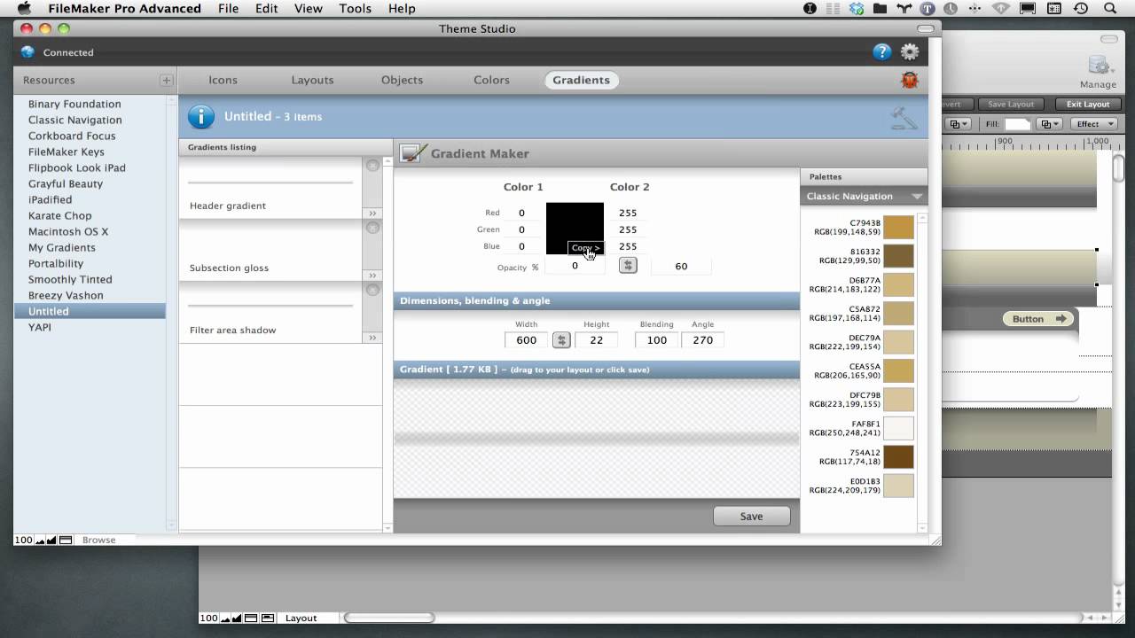 FileMaker Layout Gradients via Theme Studio - YouTube