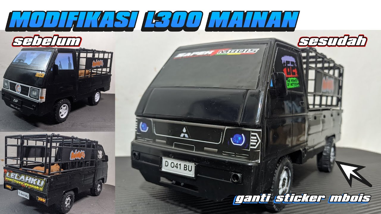 Modifikasi mobil mainan L300 || miniatur - YouTube