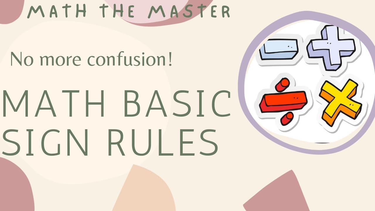 Basic Sign Rules | Math Basics | No more confusion | Addition ...