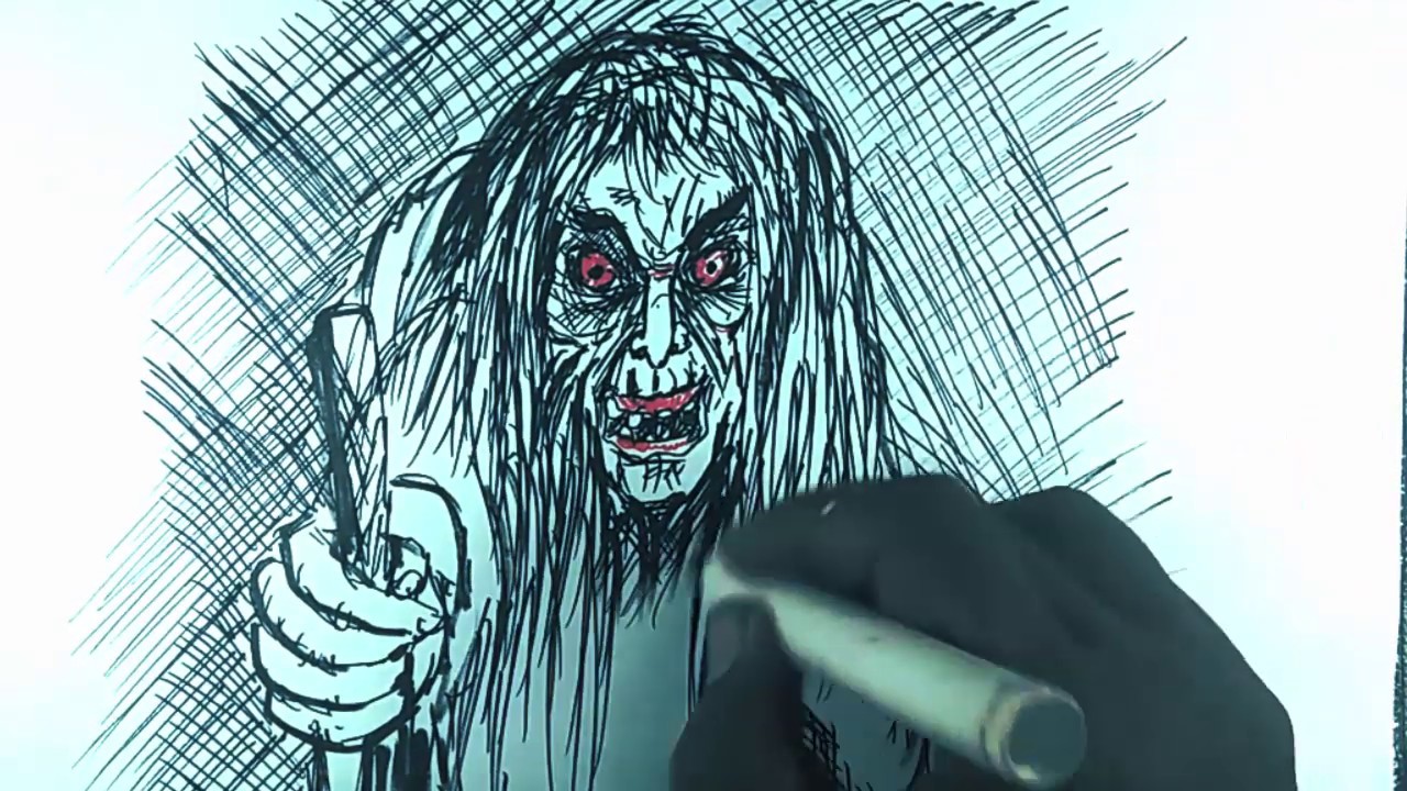 Scary Drawings 97 - How To Draw ZOMBIE with marker - CREEPYPASTA - YouTube