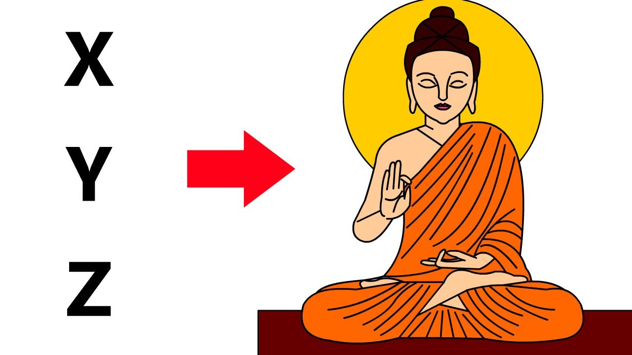Turn XYZ into Lord Buddha drawing easy - How to draw Gautam Buddha ...