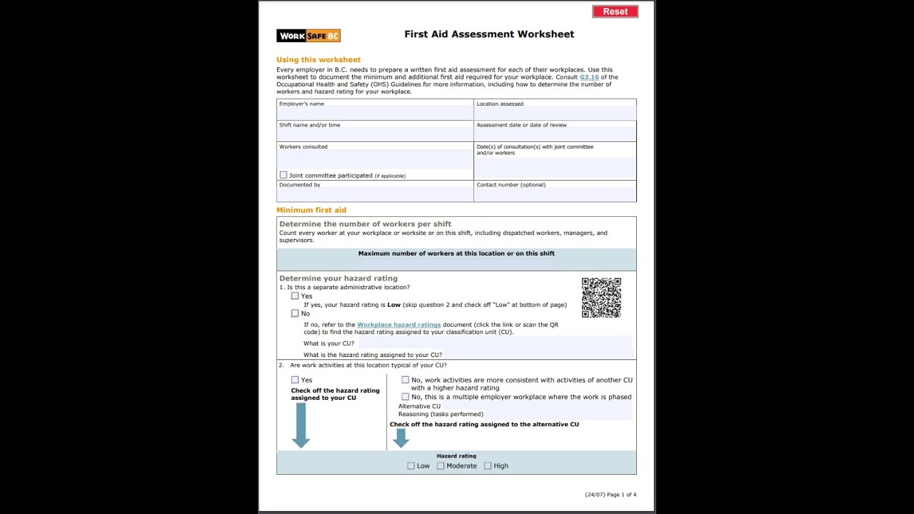 How to Complete WorkSafeBC's First Aid Assessment - YouTube