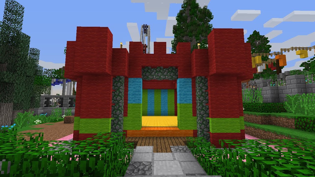 Minecraft Building Series - Bouncy Castle in One Chunk - YouTube