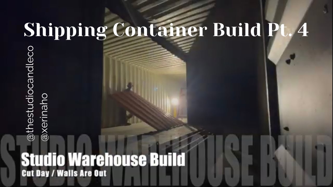 Shipping Container Build pt. 4 - Cut Day / Walls Are Out - YouTube