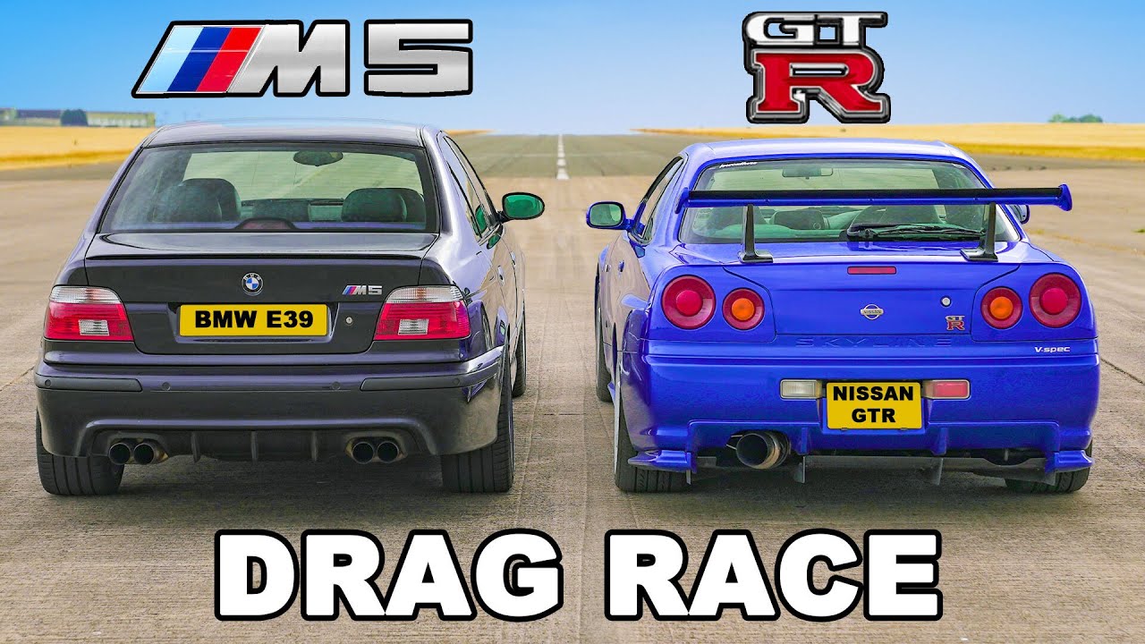 BMW E39 M5 v R34 GT-R Skyline: DRAG RACE