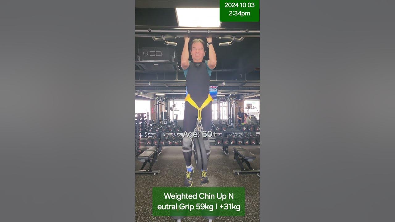 Weighted Chin Up Neutral Grip 59kg I +31kg (75.6% of my One-Rep-Max) #motivation #ChinUp ...
