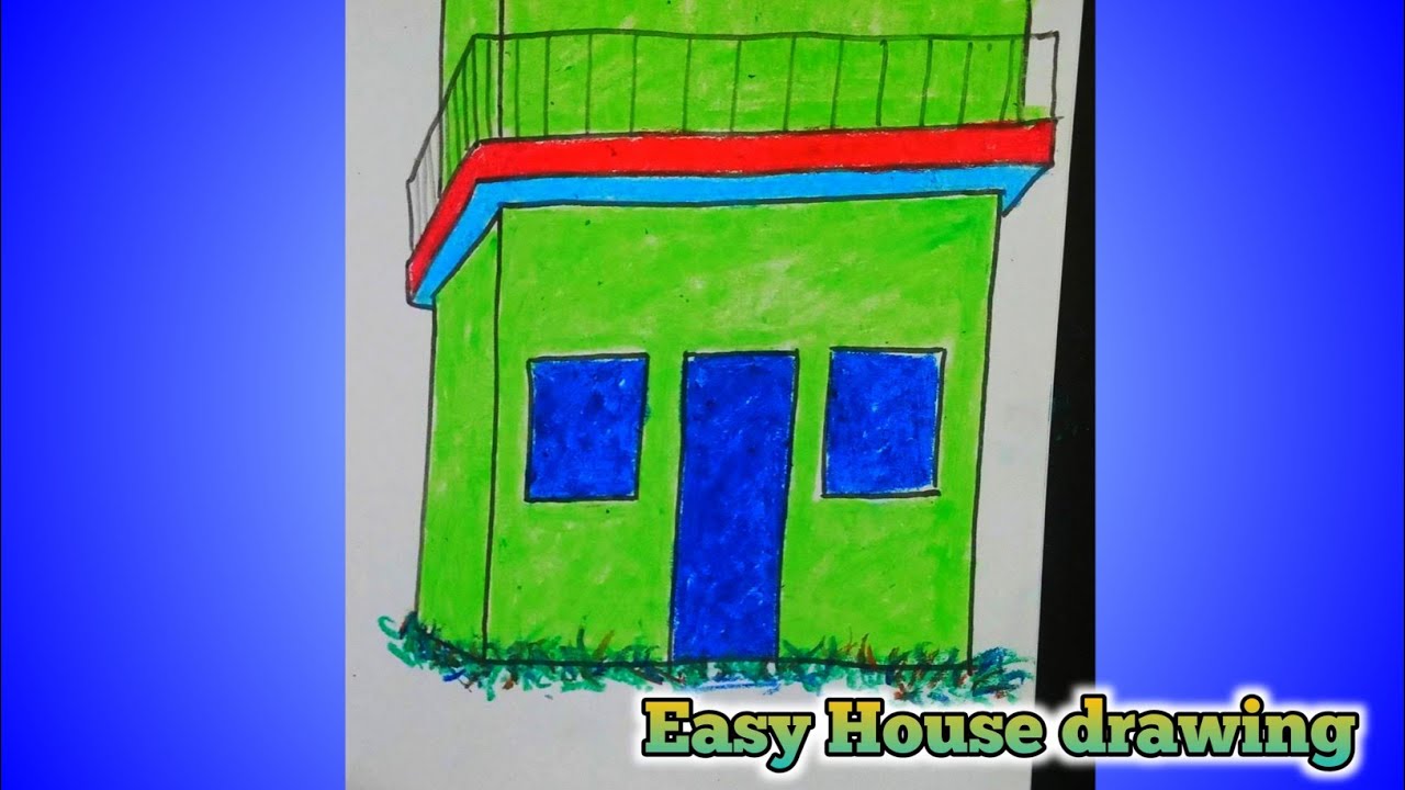 How To Draw A House Easy step by step / pakka House drawing /House ...