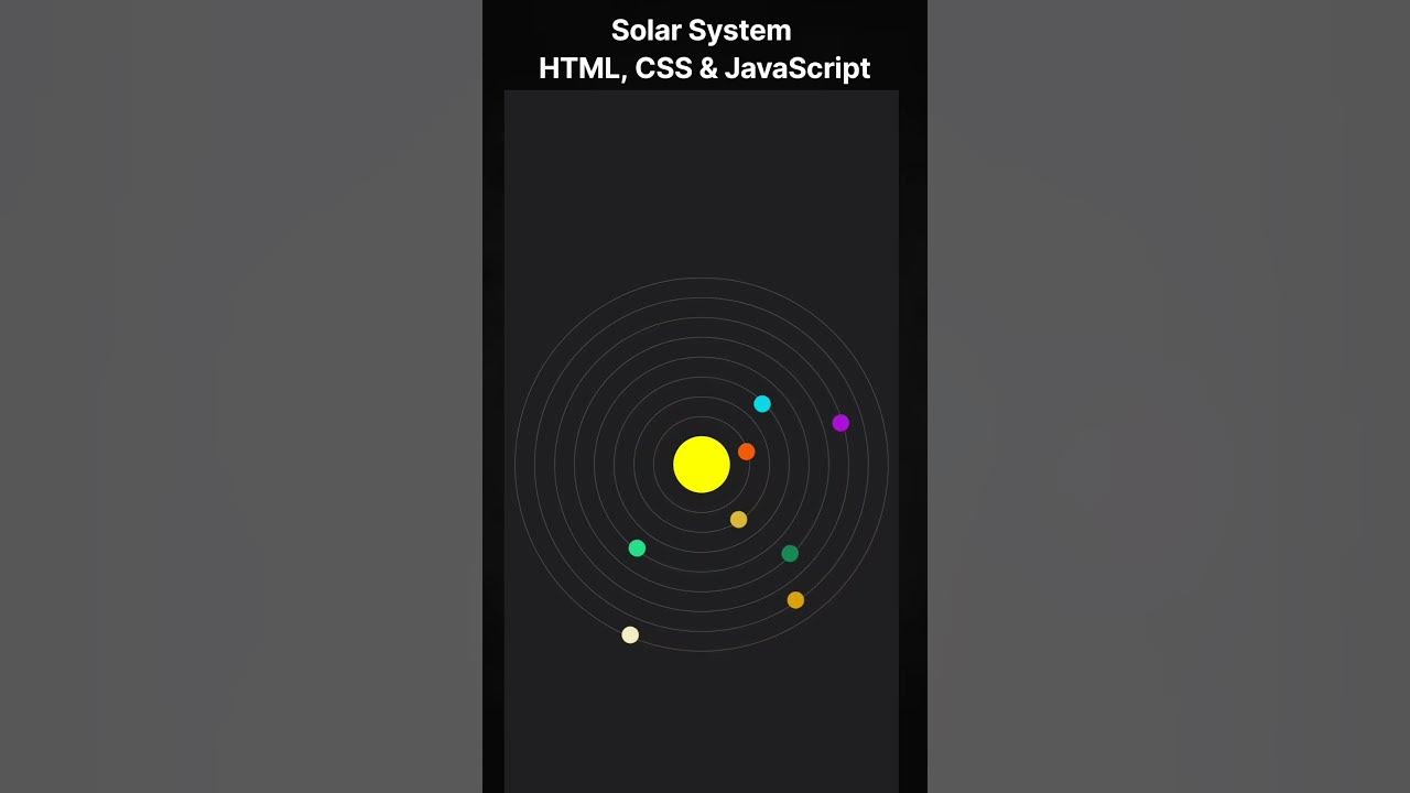 Solar System Using HTML, CSS and JavaScript - YouTube