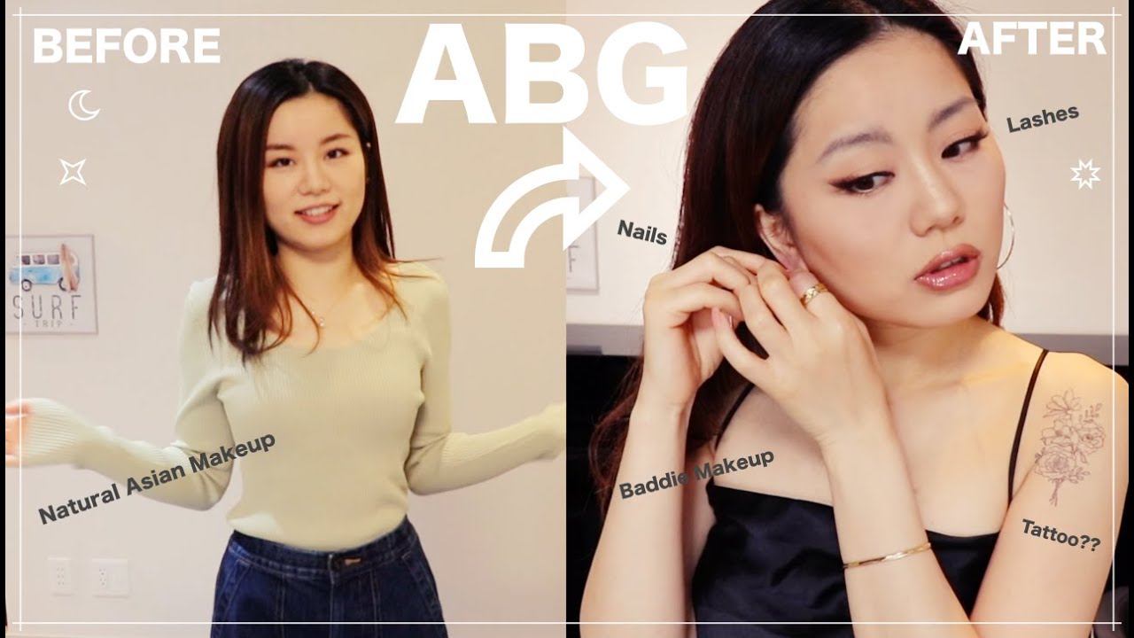 ABG Makeup //欧美风亚裔辣妹妆//baddie makeup//turning myself into an asian baby ...