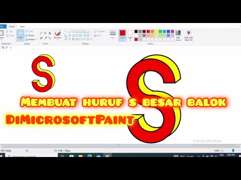 Membuat huruf s besar balok diMsPaint Microsoft Paint - YouTube