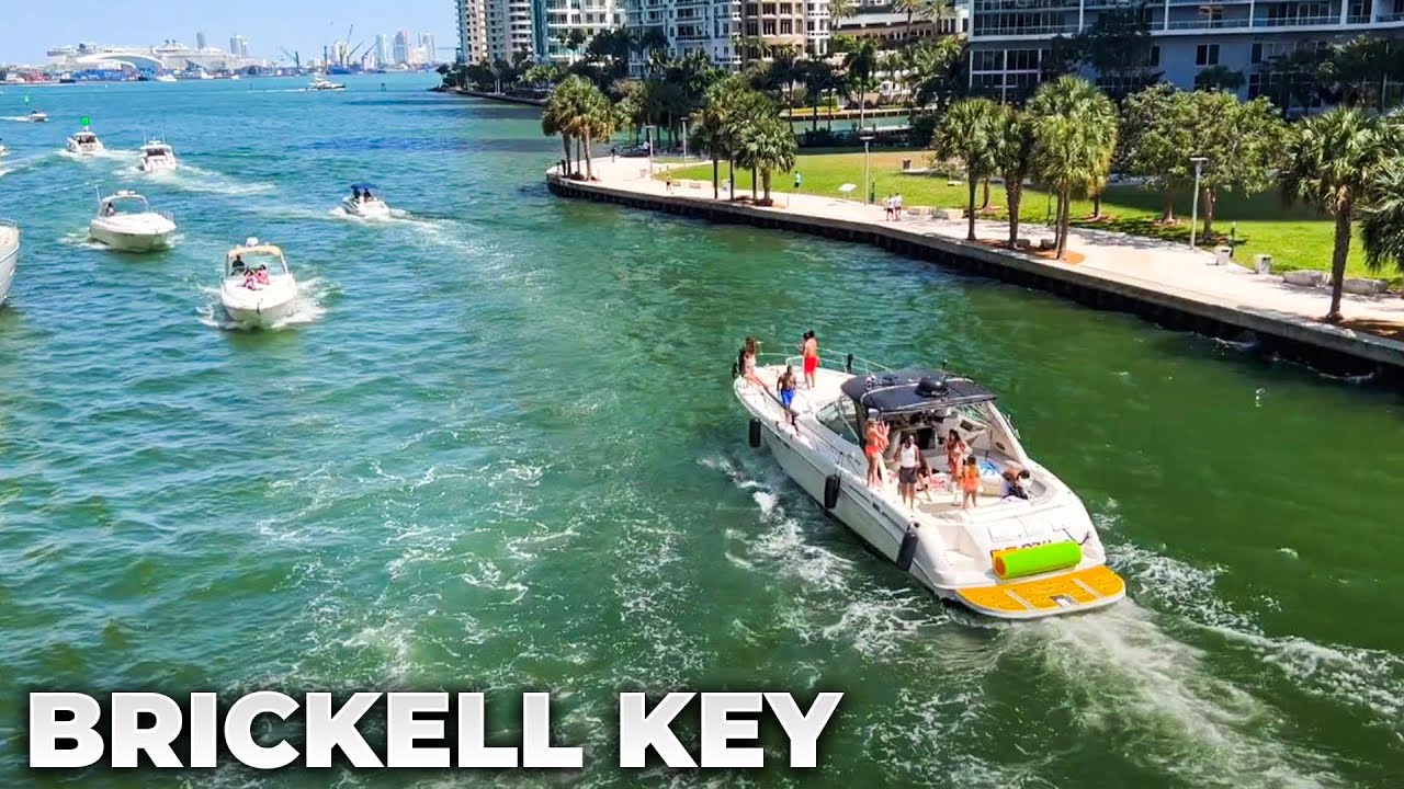 Walking Downtown Miami to Brickell Key in March 2022 - YouTube