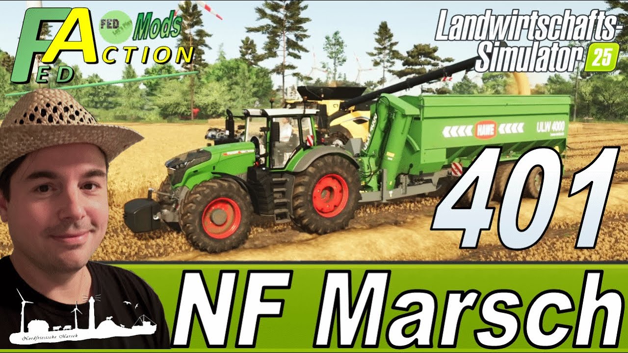 LS25 🚜 401 NF Marsch 4fach Dinkel und Sommergerste sind gedroschen # ...