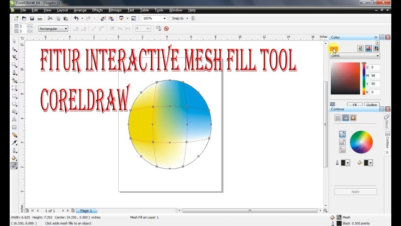 Cara mudah menggunakan Mesh Fill tool #Tutorial Coreldraw - YouTube