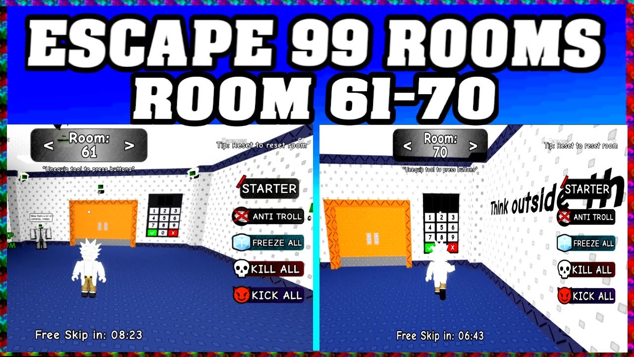 ROOM 61-70 ESCAPE 99 ROOMS Roblox Walkthrough [Full Guide English] 🗝️ ...