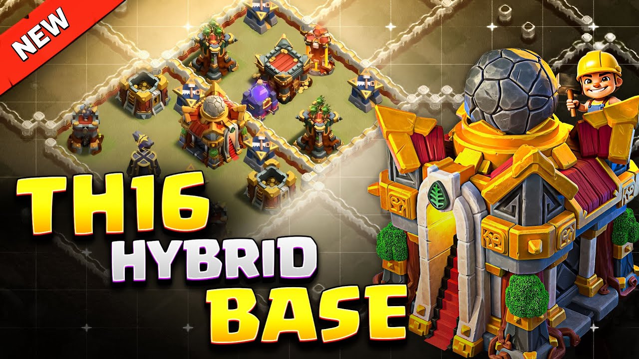I Wish I Had This TH16 Base Earlier 🏆 Best TH16 Hybrid (Trophy/Farm ...