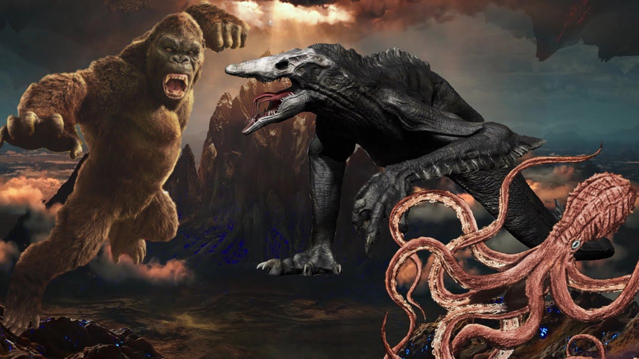 Kong no way home part 3 Kong vs skull crawlers/giant squid attacks ...