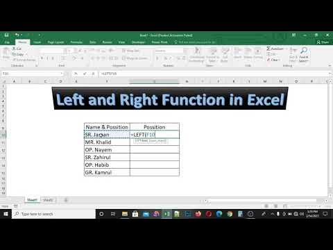 Left and Right Function in Excel. - YouTube